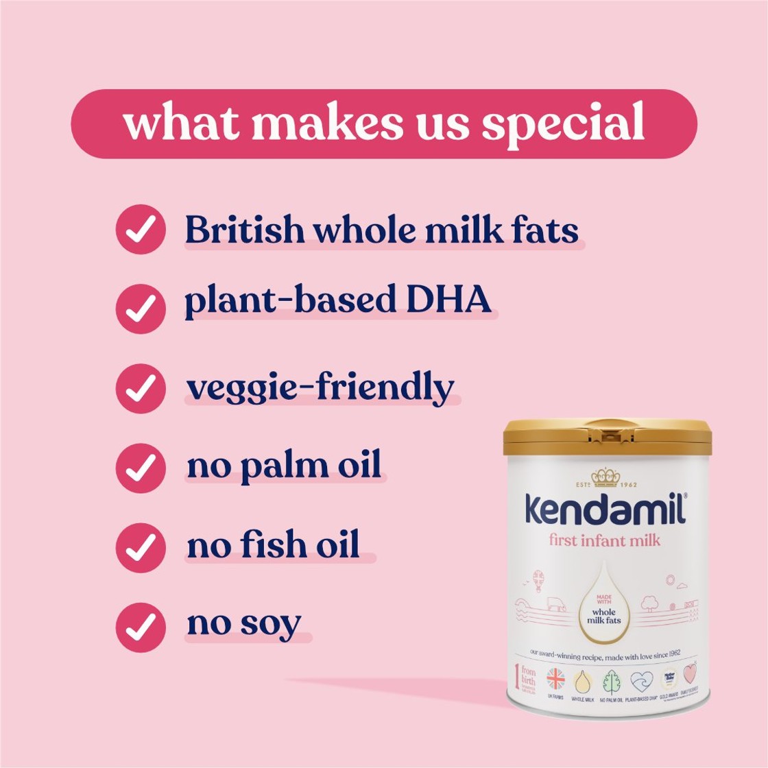 Kendamil 1 First Baby Infant Milk Formula Powder From Birth - Morrisons ...