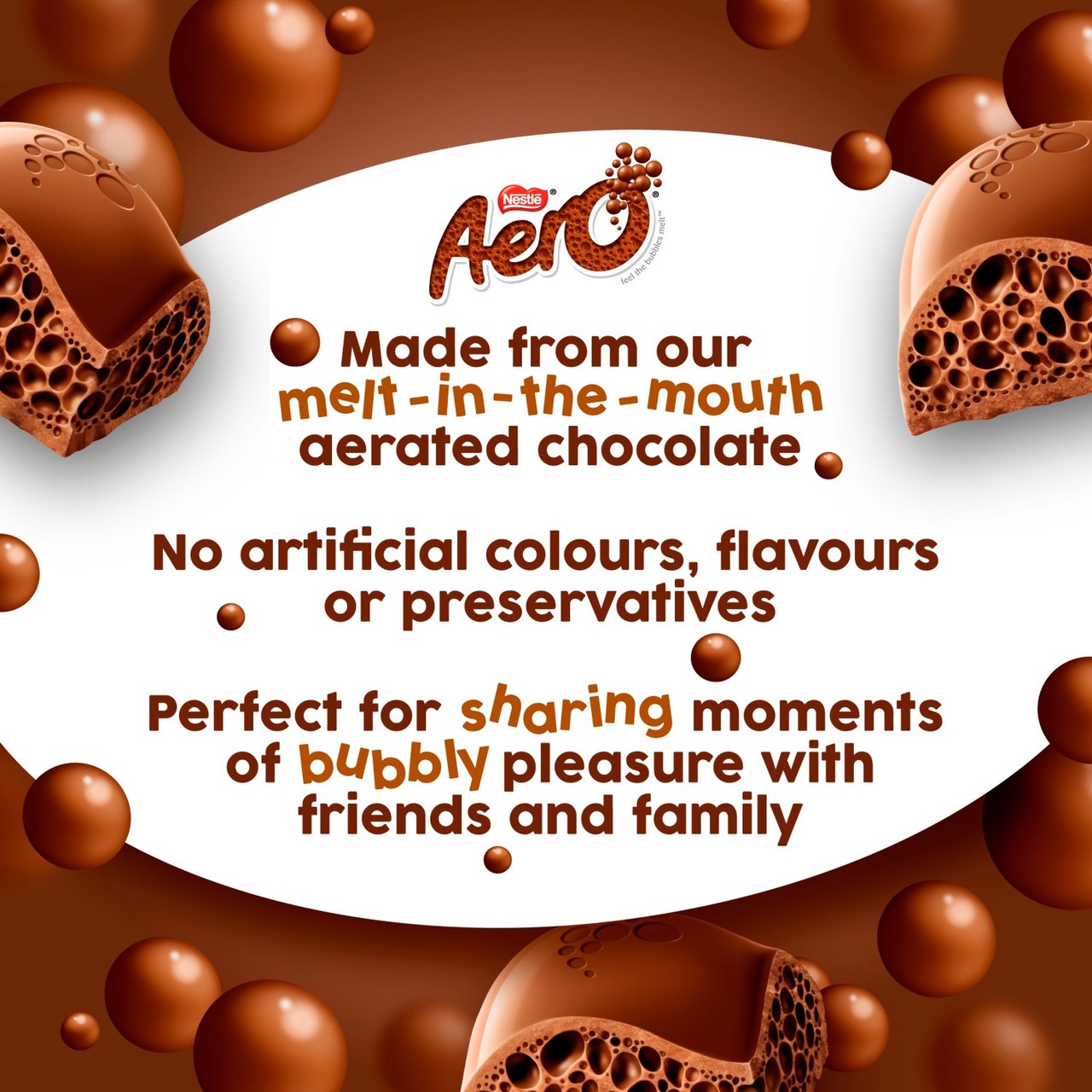 Aero Hazelnut Chocolate Sharing Bar 90g - Morrisons Online Groceries ...