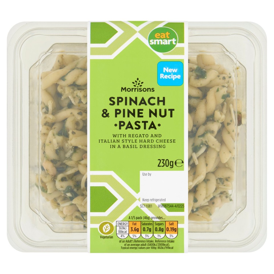 Morrisons Italian Pasta Spinach & Pine Nut Salad - Morrisons Online ...