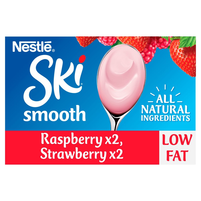Ski Smooth Raspberry & Strawberry Yogurts - Morrisons Online Groceries ...