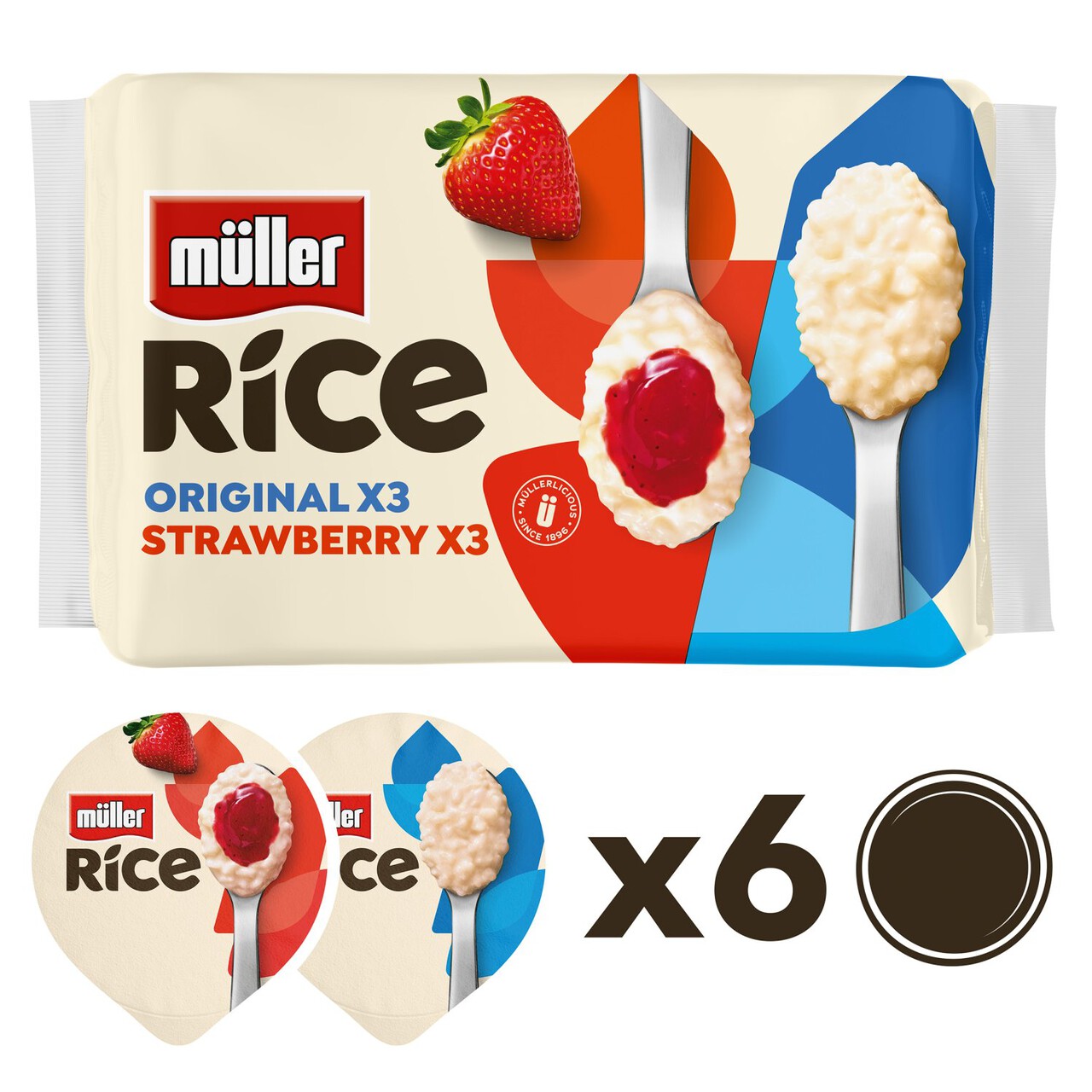 Muller Rice Strawberry & Original Low Fat Dessert - Morrisons Online ...