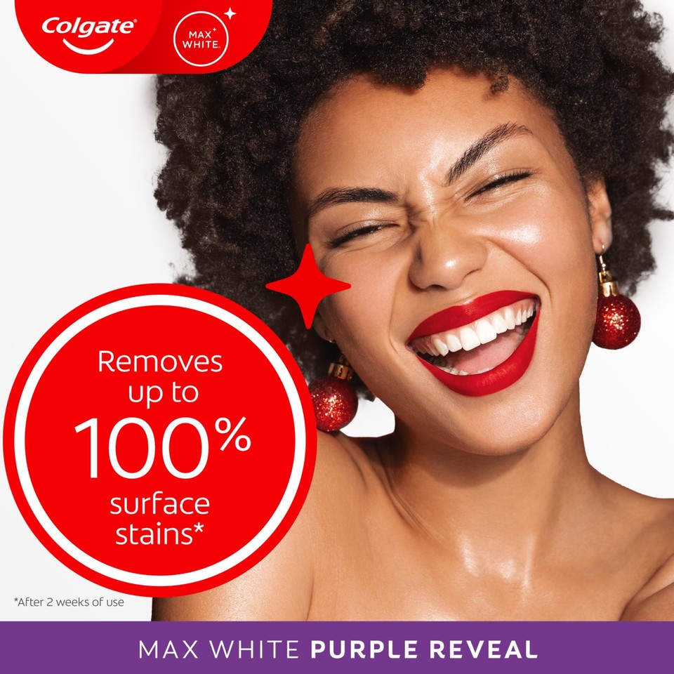 Colgate Max White Purple Reveal Teeth Whitening Toothpaste - Morrisons ...