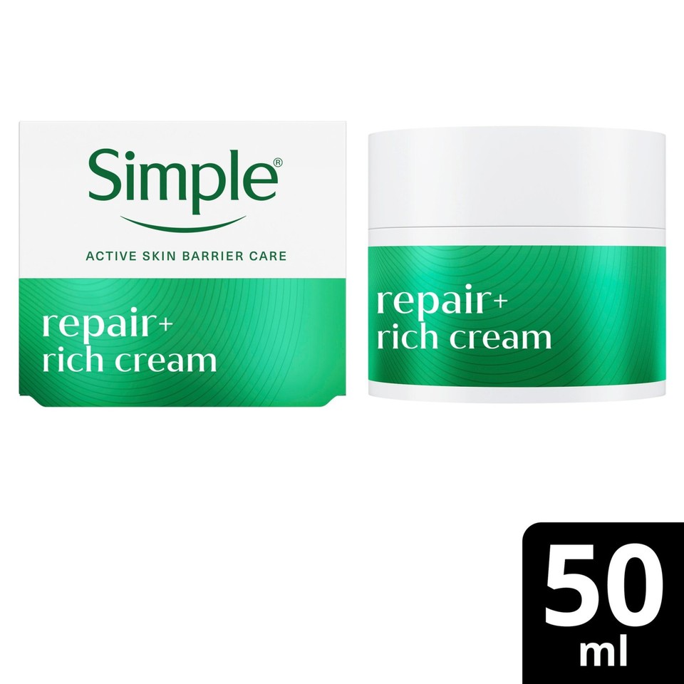 Simple Facial Moisturiser Repair+ 50 ml - Morrisons Online Groceries ...