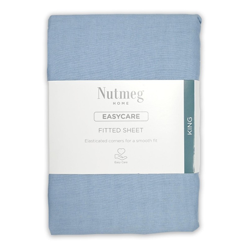 Nutmeg Home Easycare Denim Blue King Fitted Sheet - Morrisons Online ...