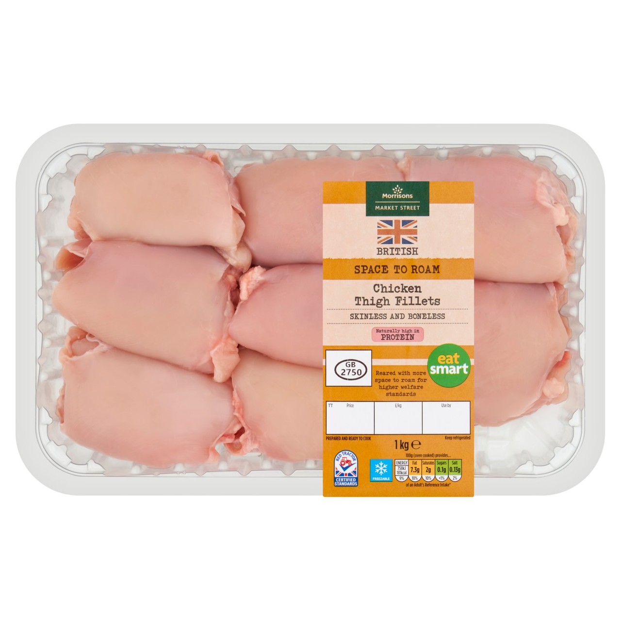 Morrisons Market Street British Boneless Chicken Thigh Fillets 1kg ...