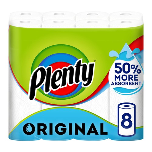Plenty Original Kitchen Roll 8 Rolls - Morrisons Online Groceries & Offers