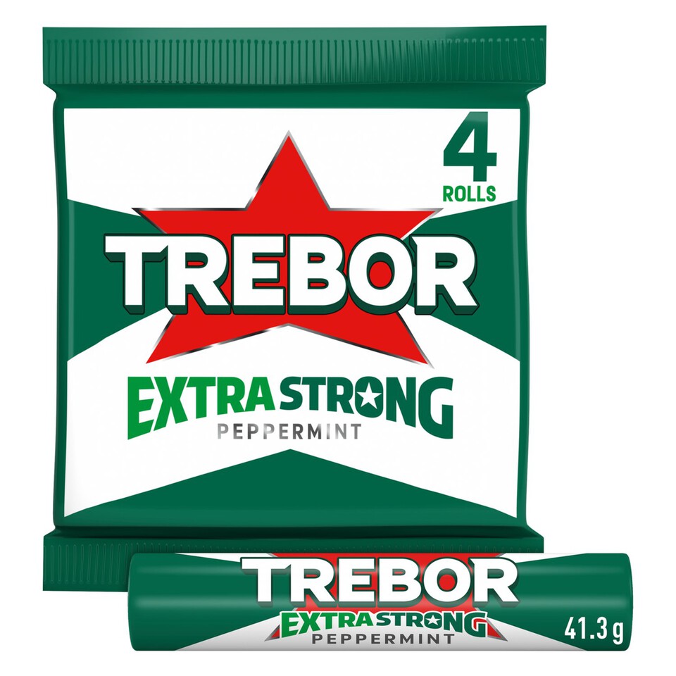 Trebor Extra Strong Peppermint Mints 4 Pack Multipack - Morrisons ...
