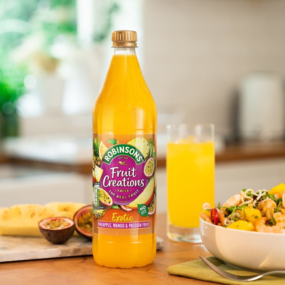 Robinsons Fruit Creations Exotic Pineapple Mango & Passion Fruit Squash ...