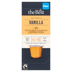 Morrisons The Best Fairtrade Vanilla Flavour Coffee Pods 10 Pods ...