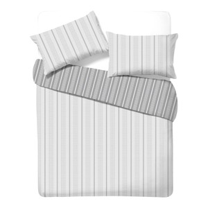 Nutmeg Home 100% Cotton Mono Pinstripe Duvet Set King - Morrisons ...