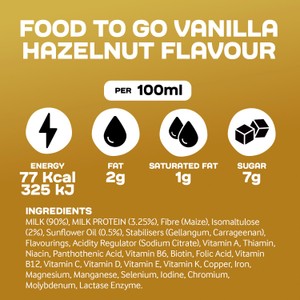 Arla Protein Food To Go Vanilla Hazelnut Meal Replacement Shake 500ml ...