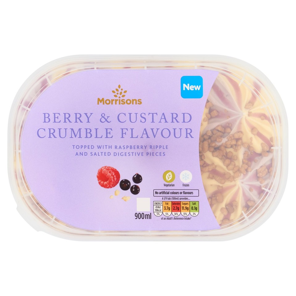 Morrisons Berry & Custard Crumble Flavour Ice Cream - Morrisons Online ...