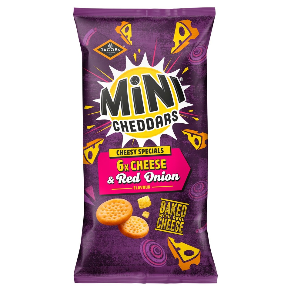 Jacob's Mini Cheddars Cheese & Red Onion 6x23g - Morrisons Online ...