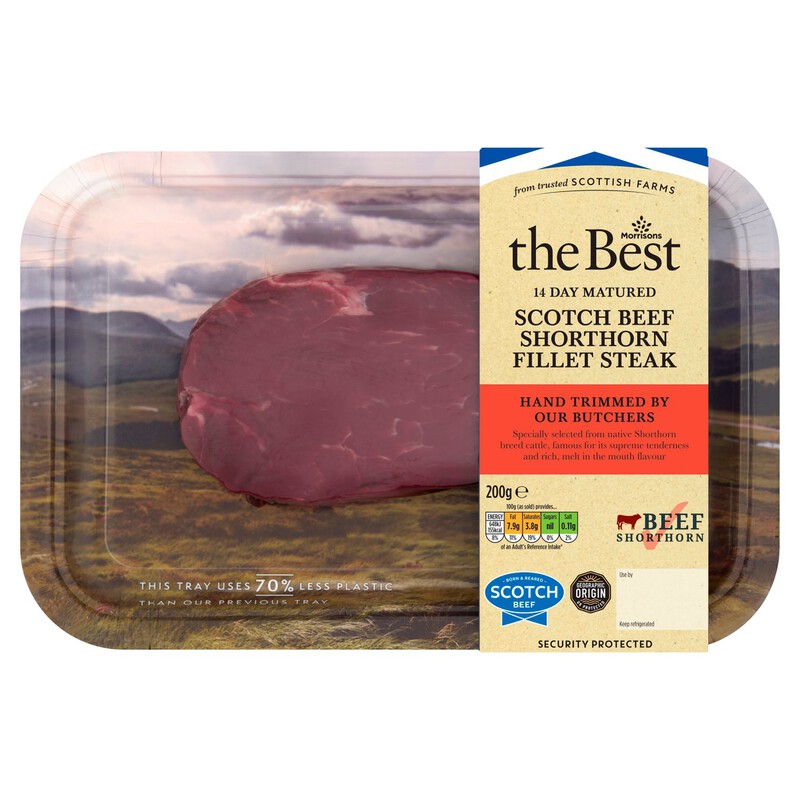Morrisons The Best Scotch Beef Shorthorn Fillet Steak 200g - Morrisons ...