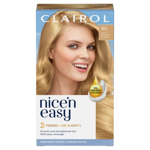 Clairol Nice n Easy Creme Permanent Hair Dye - 9g Light Golden Blonde ...