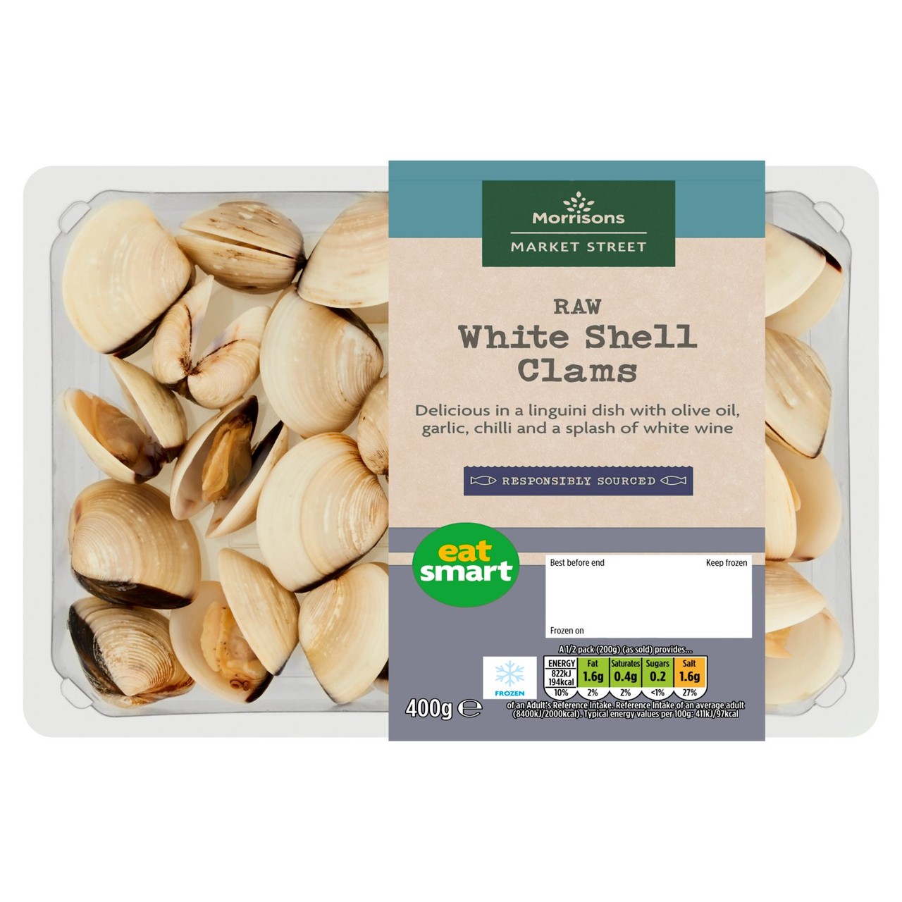 Morrisons Raw White Shell Clams - Morrisons Online Groceries & Offers