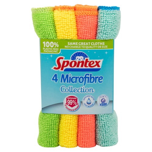 Spontex Microfibre Cloth 4 pack - Morrisons Online Groceries & Offers