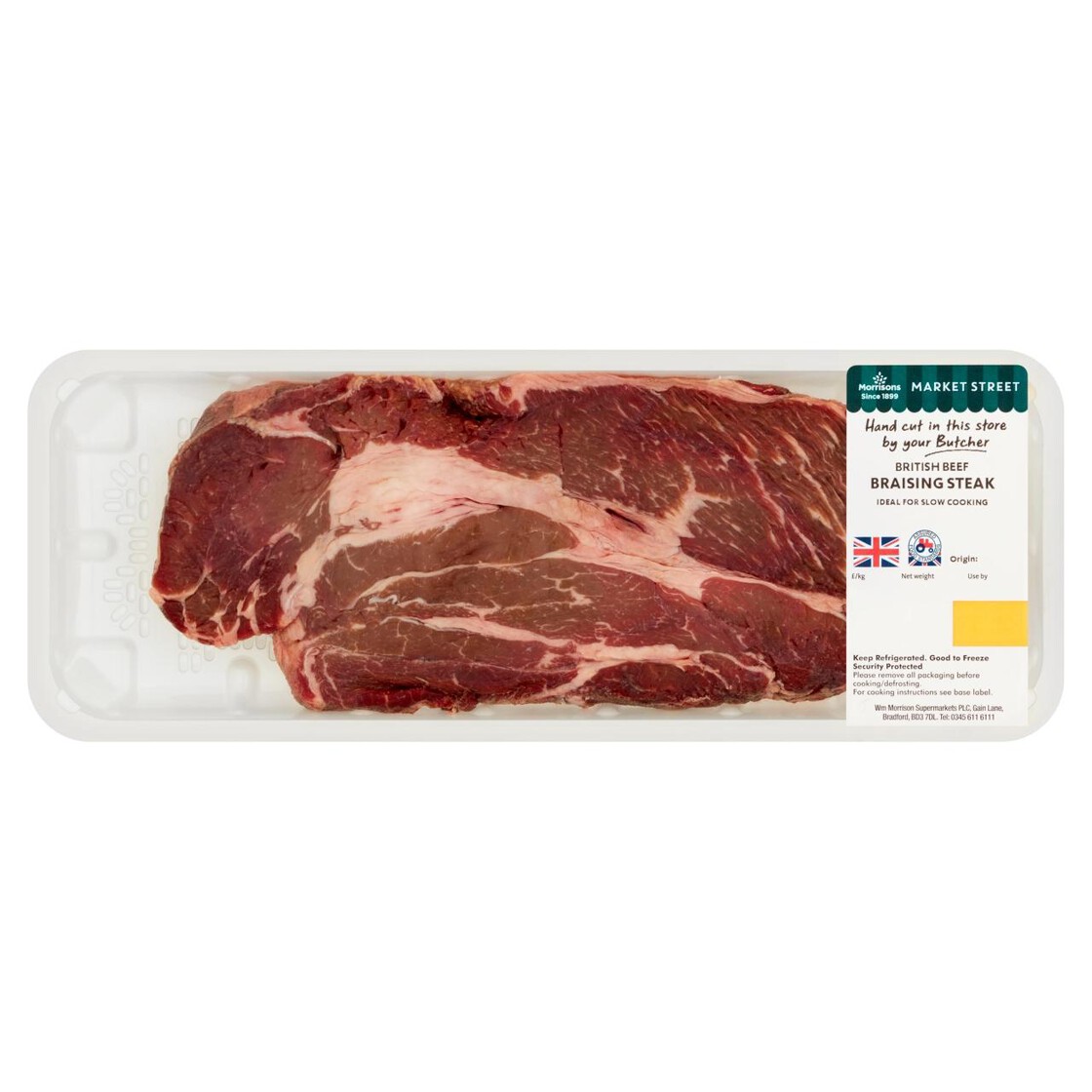 Market Street British Beef Braising Steak - Morrisons Online Groceries ...
