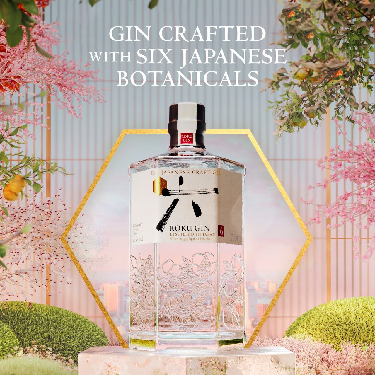 Roku Gin The Japanese Craft Gin 70cl - Morrisons Online Groceries & Offers