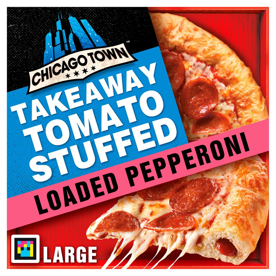 Chicago Town Takeaway Large Stuffed Pepperoni Pizza (Tomato stuffed ...