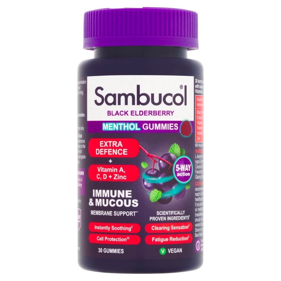 Sambucol Menthol Gummies 30 Gummies - Morrisons Online Groceries & Offers