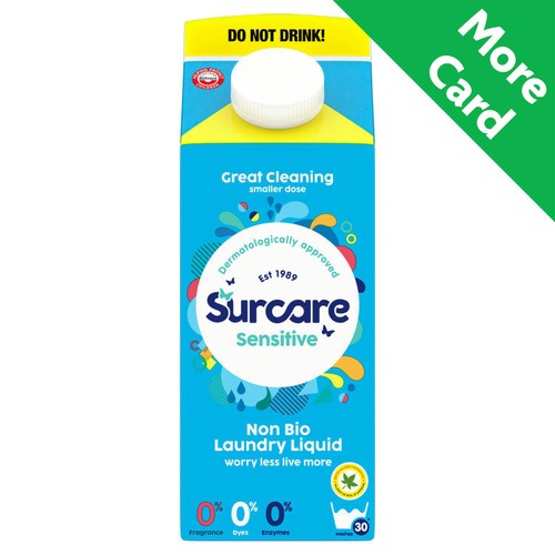 Surcare Sensitive Super Concentrated Non Bio Laundry Liquid 30 Washes ...