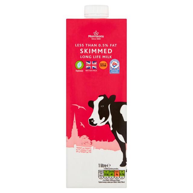 Morrisons Long Life British Skimmed Milk - Morrisons Online Groceries ...