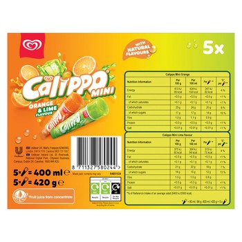 Calippo Mini Orange & Lime Ice Lollies - Morrisons Online Groceries ...