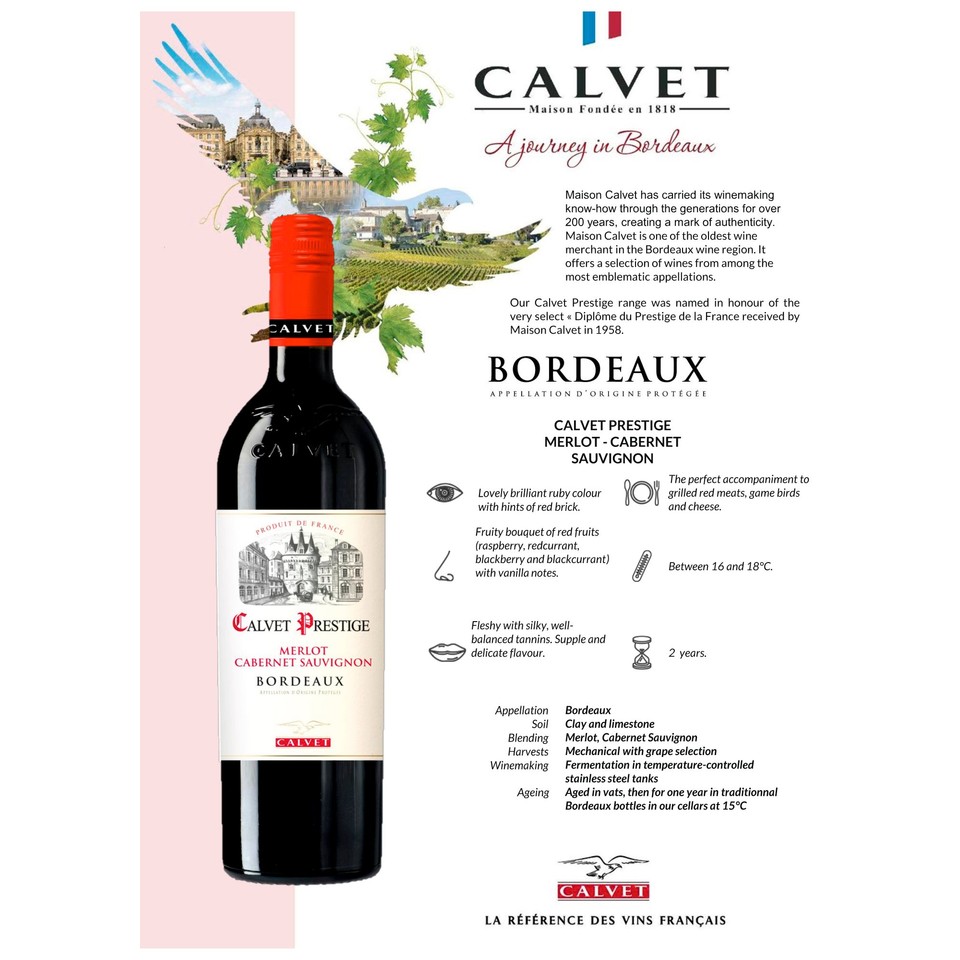 Calvet Prestige Bordeaux Red - Morrisons Online Groceries & Offers