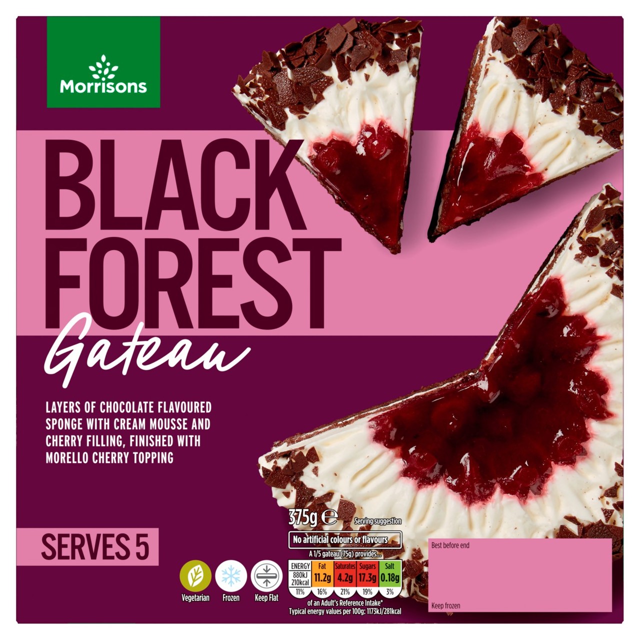 Morrisons Black Forest Gateau 375g - Morrisons Online Groceries & Offers