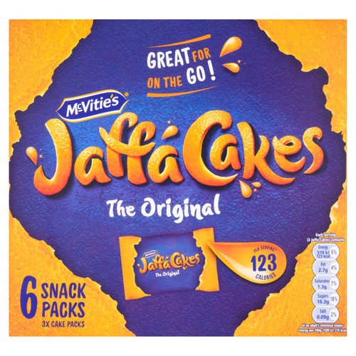 McVitie's Jaffa Cakes Original Handy Packs Biscuits 6 x Packs of 3 ...