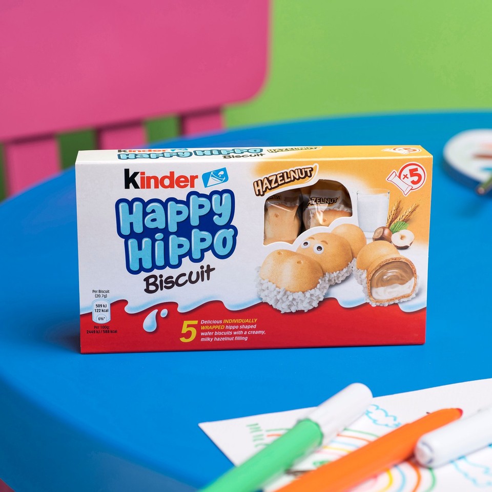 Kinder Happy Hippo Milk Chocolate & Hazelnut Biscuits Multipack ...