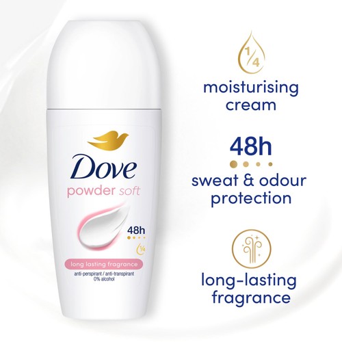 Dove Women Antiperspirant Deodorant Roll on Powder 50ml - Morrisons ...