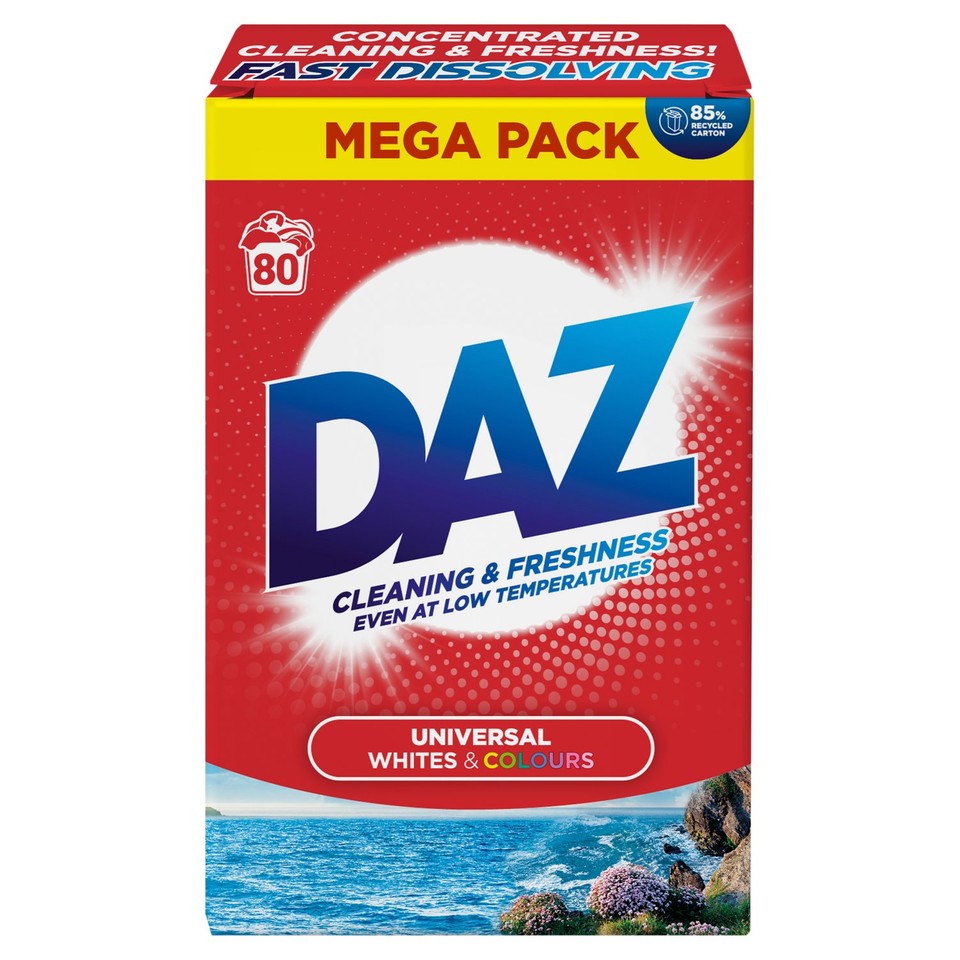 Daz Washing Powder For Whites & Colours 80 Washes - Morrisons Online ...