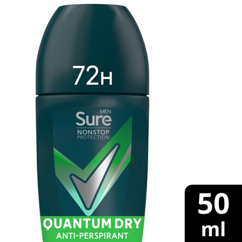 Sure Men Antiperspirant Deodorant Roll On Nonstop Quantum Dry 50ml ...