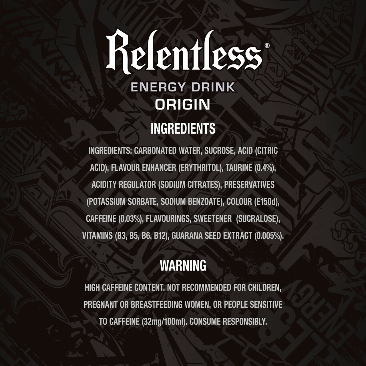 Relentless Origin Energy Drink - Morrisons Online Groceries & Offers