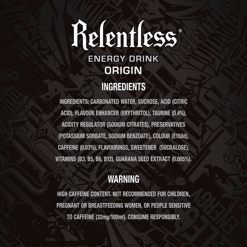 Relentless Origin Energy Drink - Morrisons Online Groceries & Offers