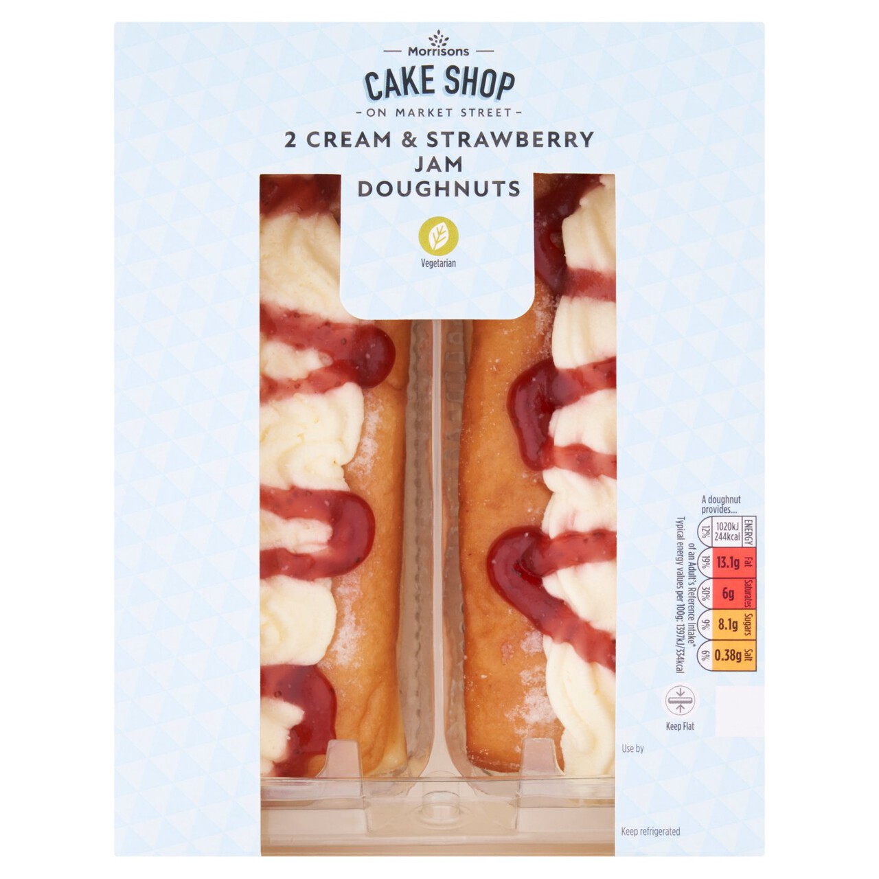 Market Street Cream & Strawberry Jam Doughnuts - Morrisons Online ...