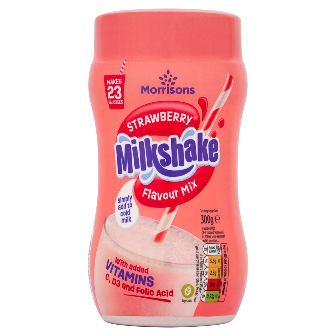 Morrisons Strawberry Flavour Milkshake Mix - Morrisons Online Groceries ...
