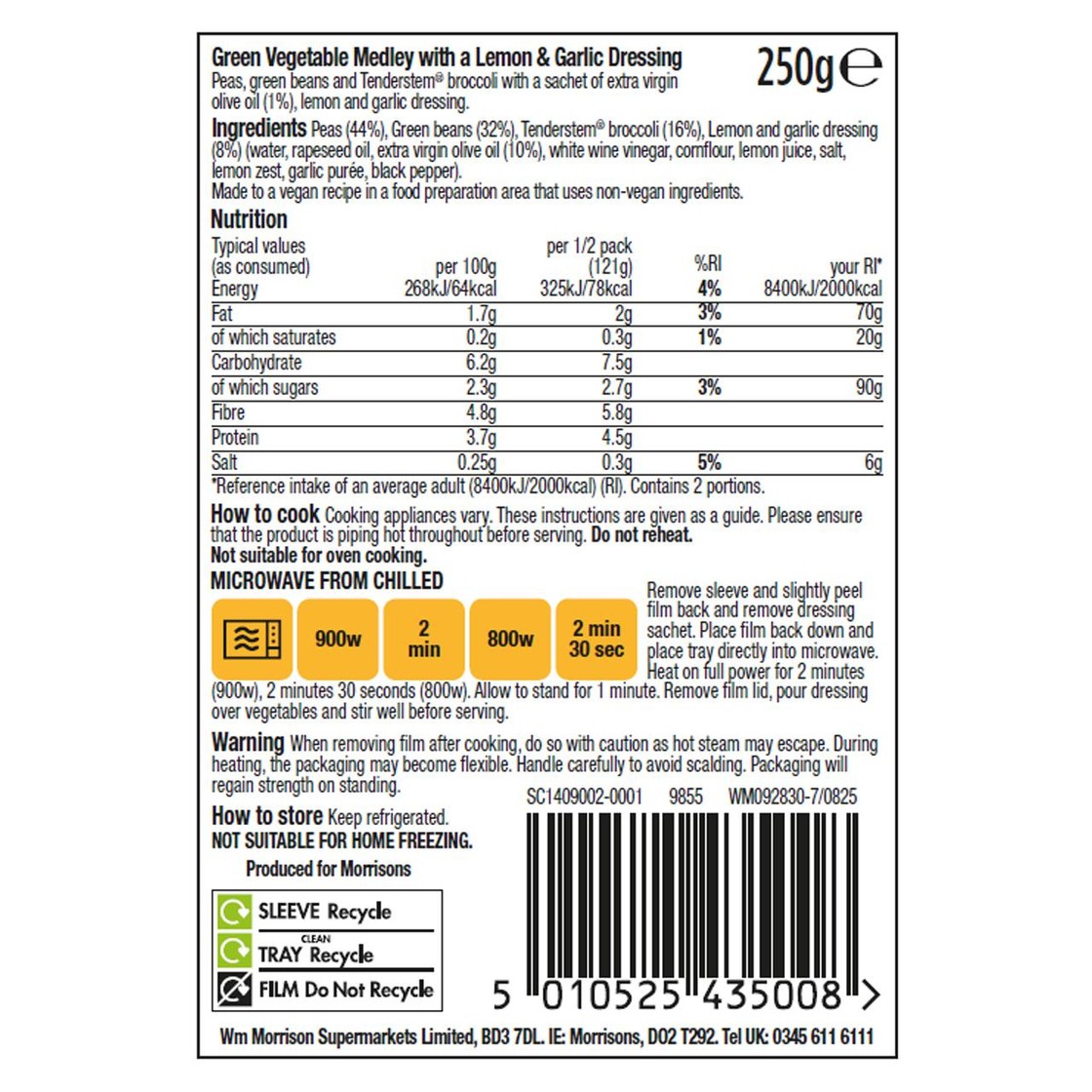 Morrisons The Best Green Vegetable Medley 250g - Morrisons Online ...