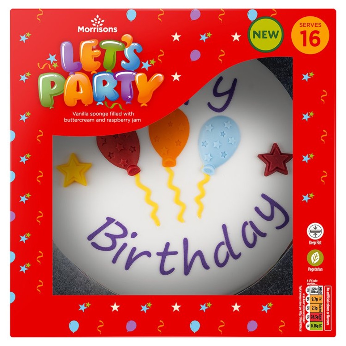 Morrisons Let's Party Celebration Cake Serves 16 - Morrisons Online ...