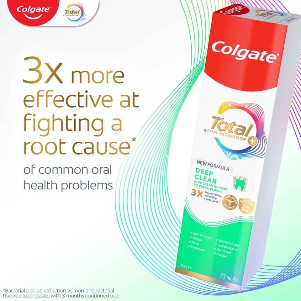Colgate Total Active Prevention + Deep Clean Toothpaste 75ml - Morrisons Online Groceries & Offers