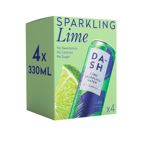 Dash Lime Sparkling Water 4x330ml - Morrisons Online Groceries & Offers