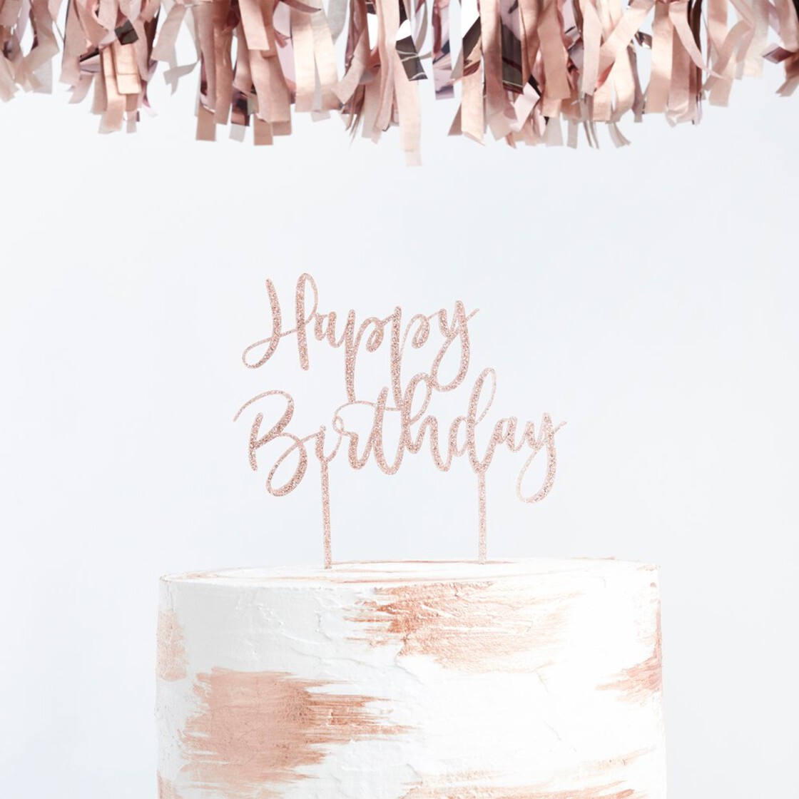 Club Green Rose Gold Happy Birthday Cake Topper - Morrisons Online ...