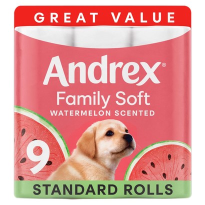 Andrex Family Soft Watermelon Toilet Tissue 9 Rolls - Morrisons Online ...