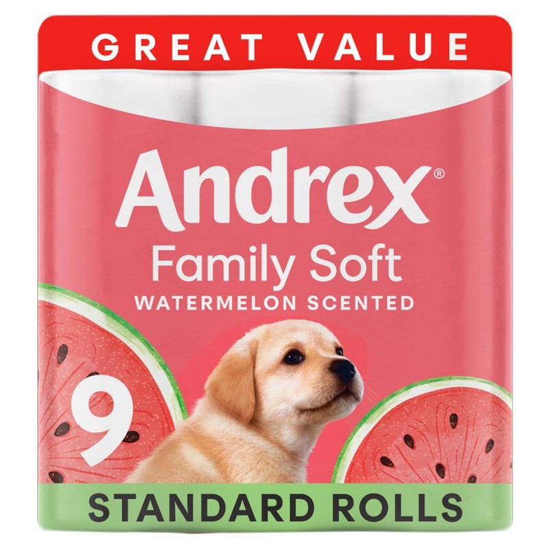 Andrex Family Soft Watermelon Toilet Tissue 9 Rolls - Morrisons Online ...