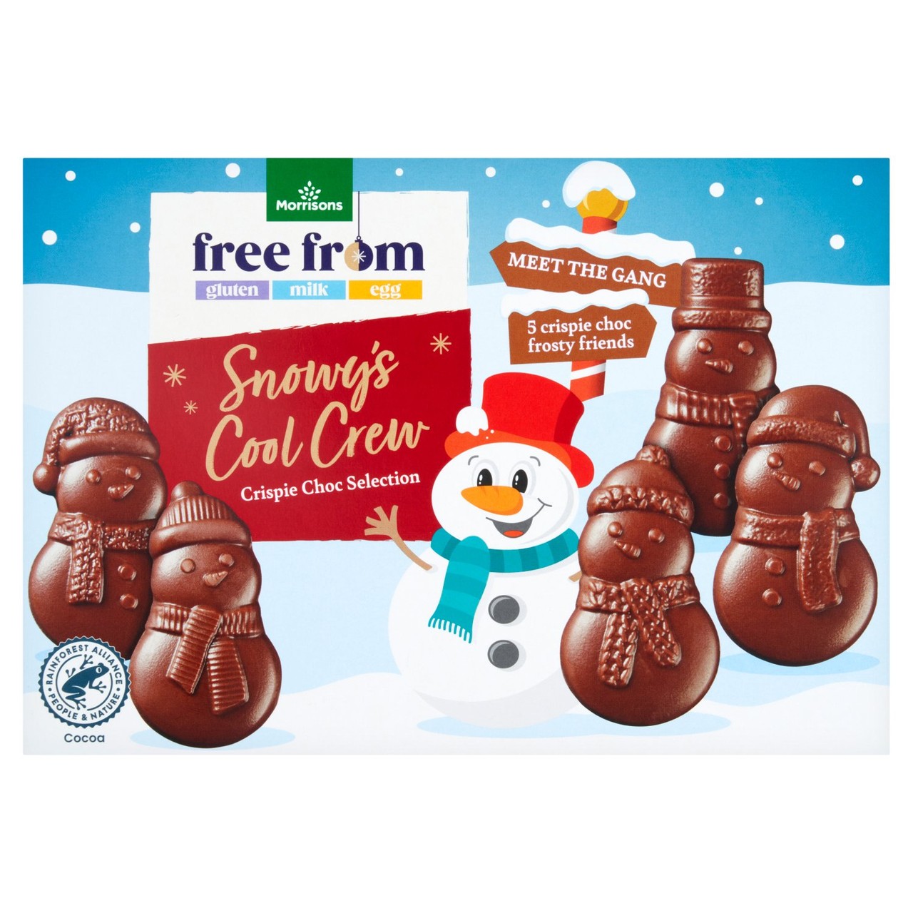Morrisons Free From Snowy's Cool Crew Crispie Choc Selection 120g ...