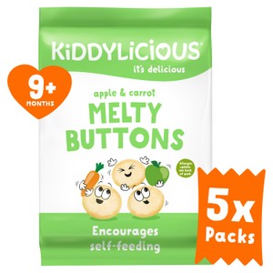 Kiddylicious Apple & Carrot Melty Buttons Baby Snacks - Morrisons ...