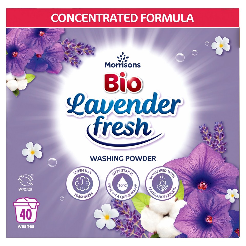Morrisons Bio Lavender Laundry Powder 40 Washes - Morrisons Online ...