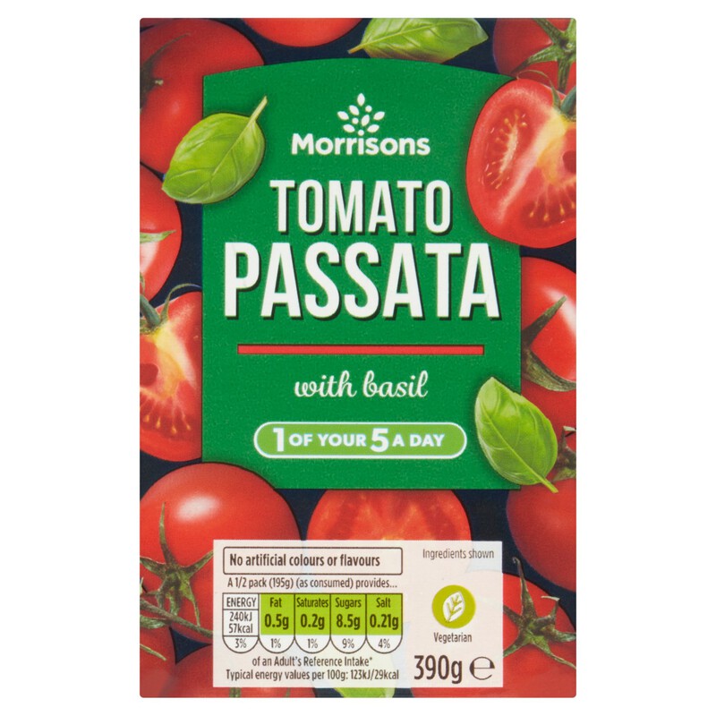 Morrisons Passata With Basil (390g) - Morrisons Online Groceries & Offers